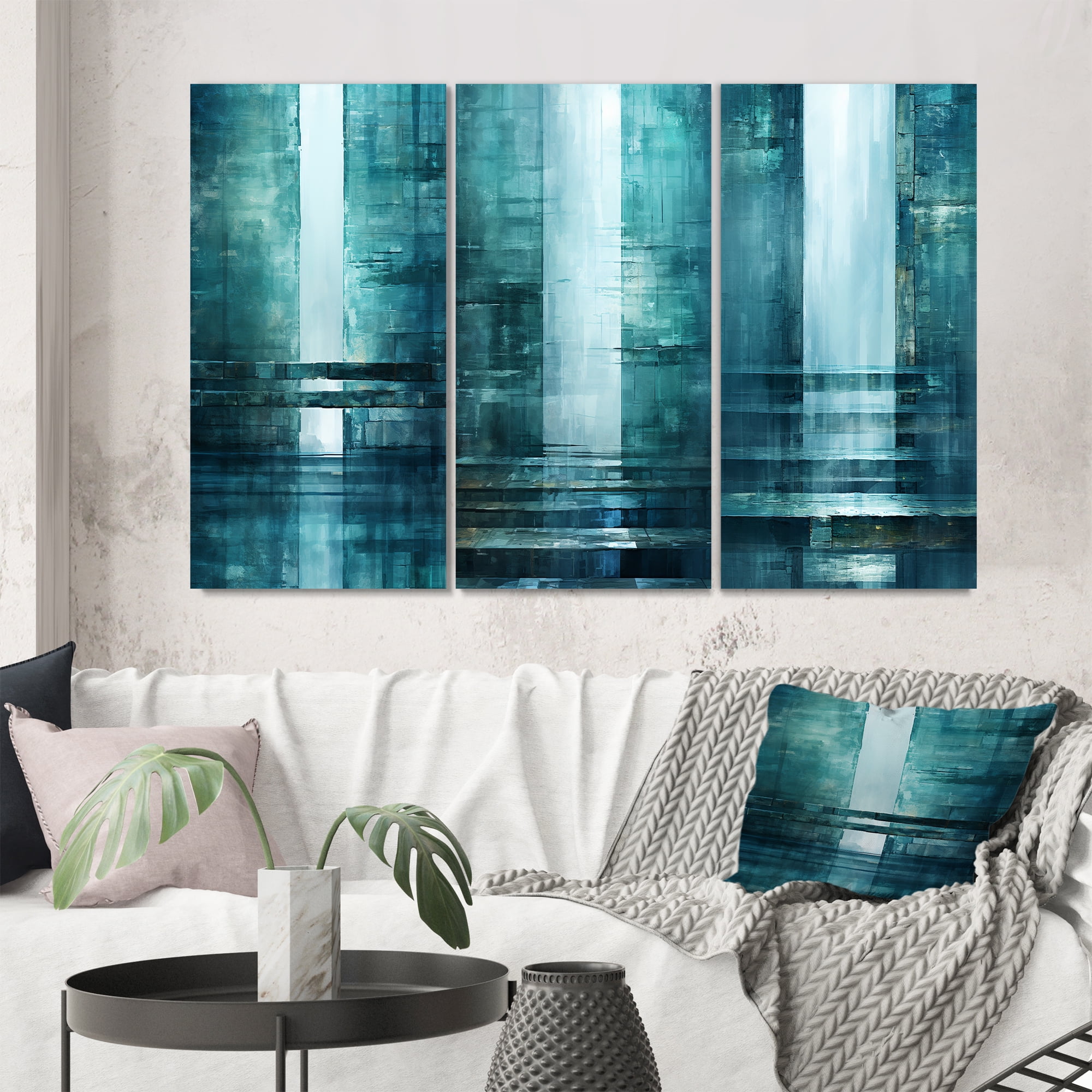 Designart "Turquoise Riverside Door to the Other Side II" Abstract ...