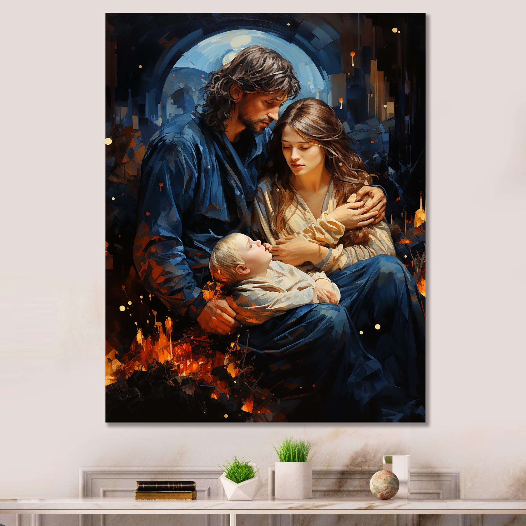 Designart "Twilight Nativity Scene Religious Art" Christianity Wall Art ...