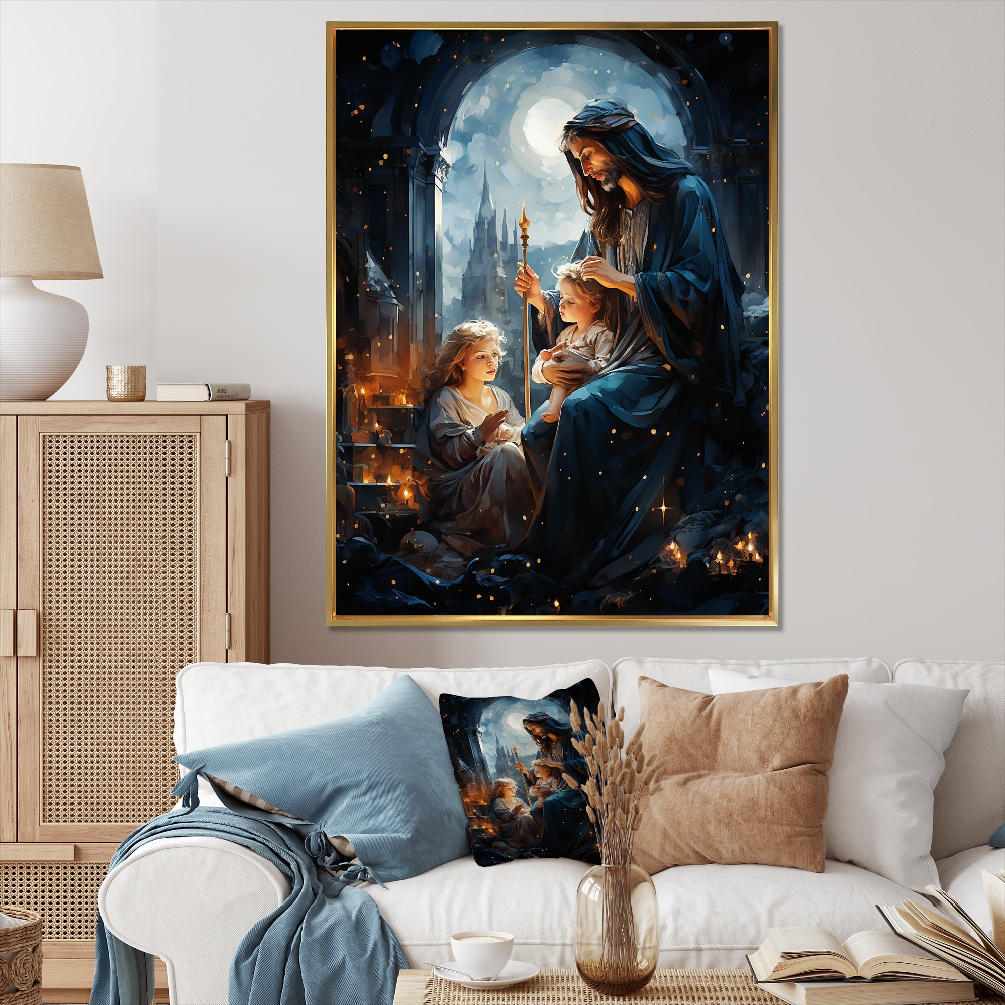 Designart "Twilight Nativity Scene Religious Art I" Christianity ...