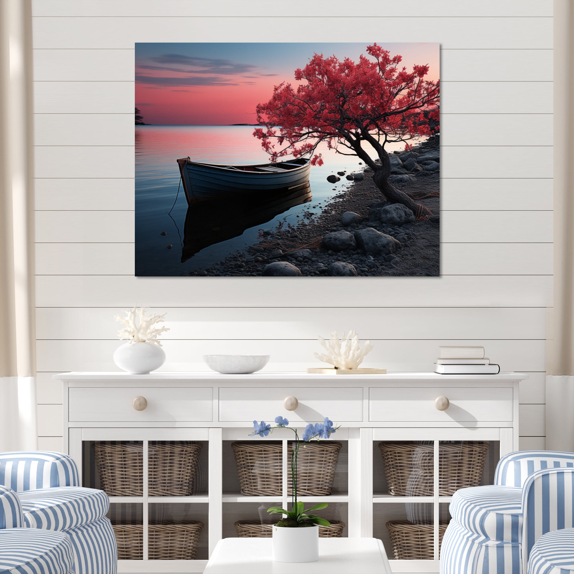 Designart "Twilight by the Coast I" Nautical & Beach Wall Art Living ...