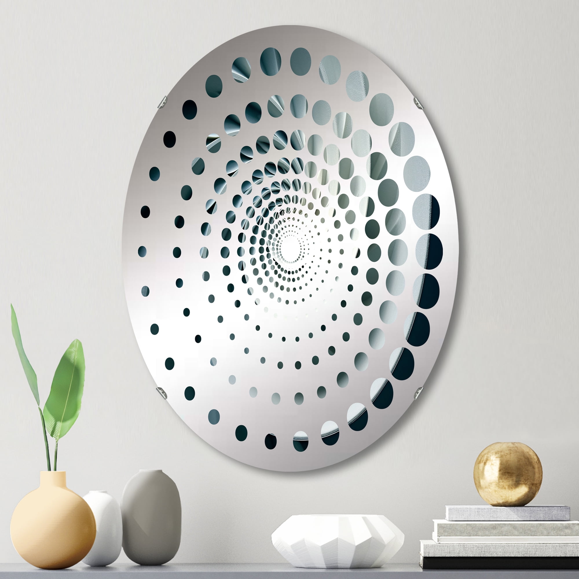 Designart "Twirling Turquoise Shellfish Spiral" Nautilus Spiral Dot ...