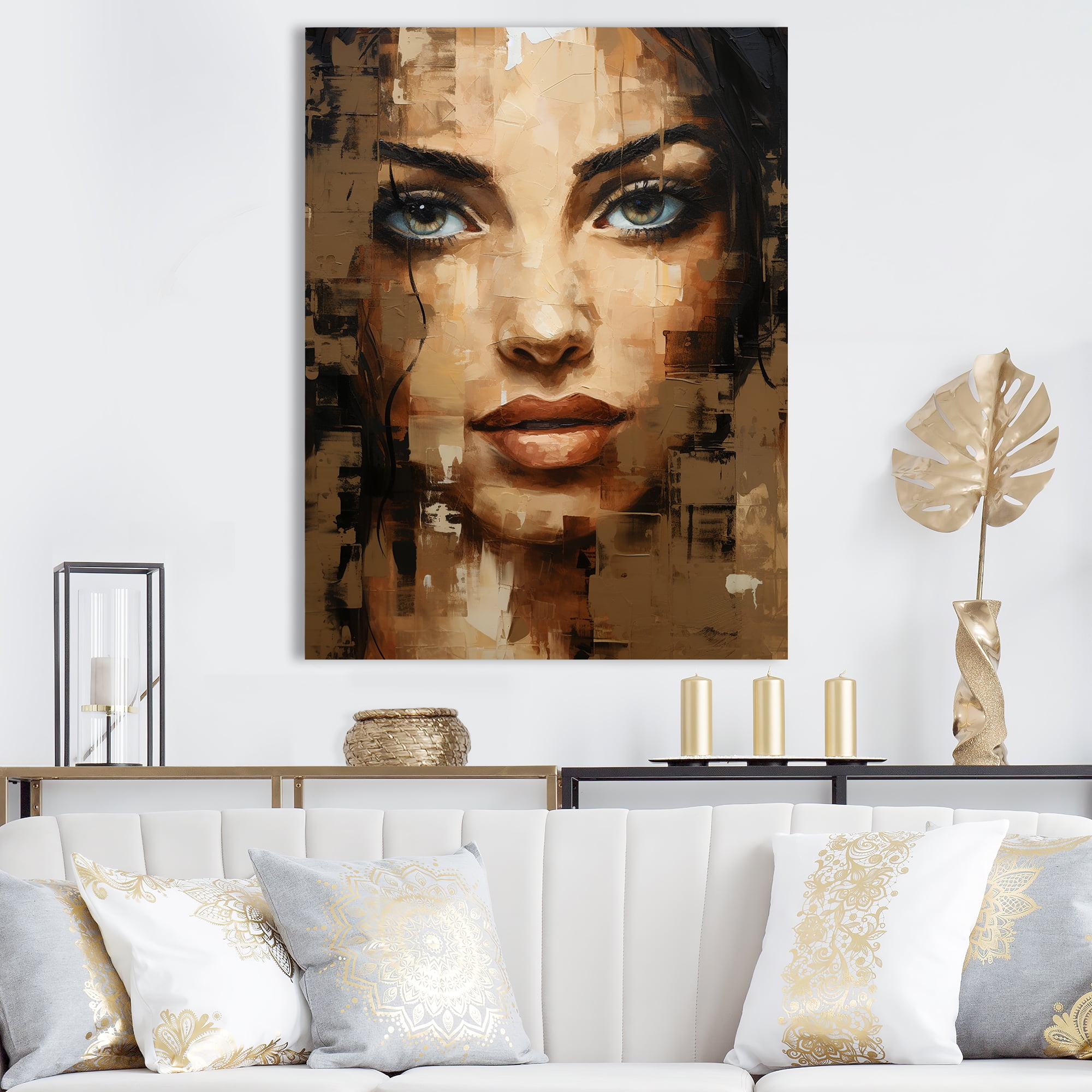 Designart "Typo-Graphical Woman Portrait I" Fashion Woman Wall Art ...