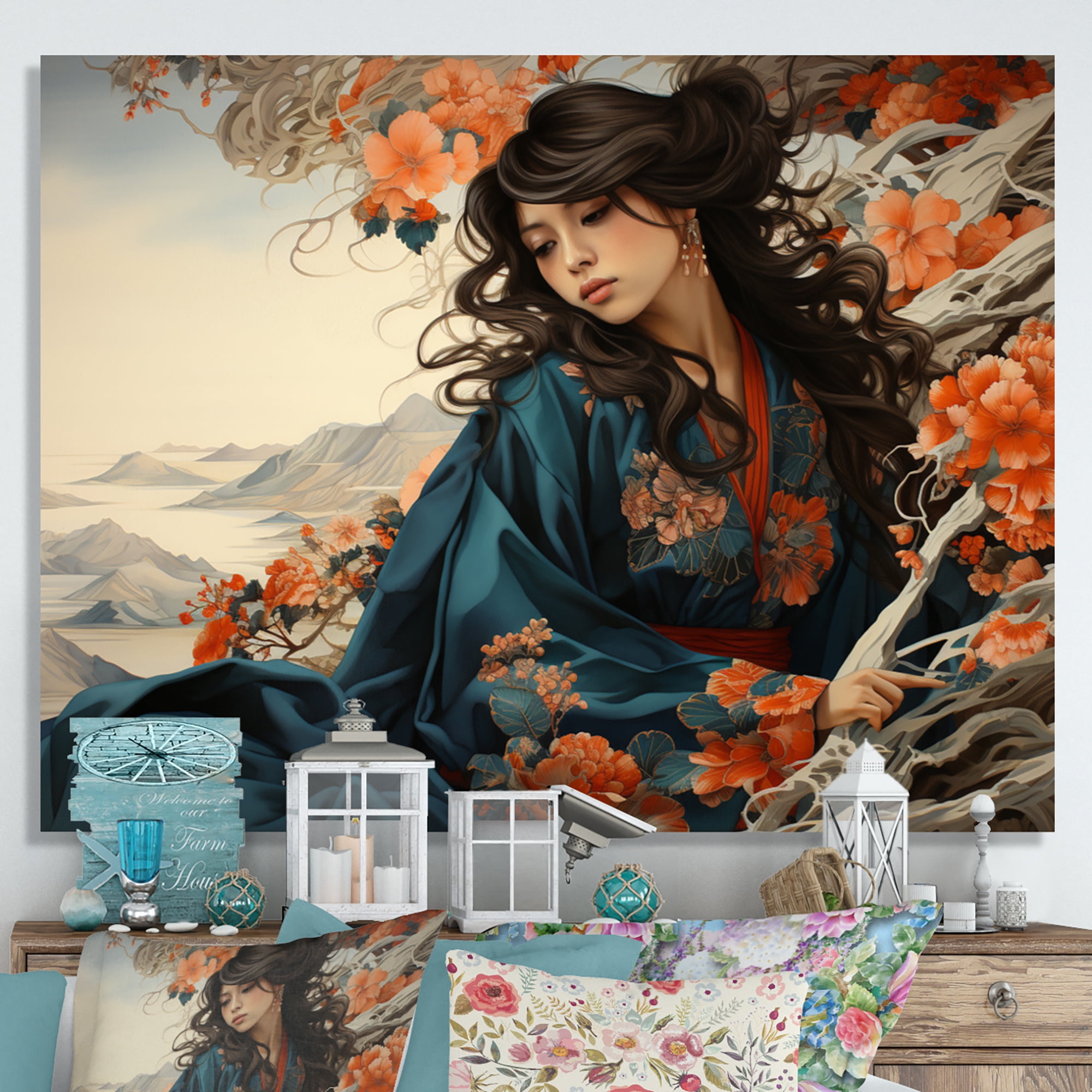 Designart "Ukiyoe Dreams Reverie of a Woman in Japon Art V" Japanese ...