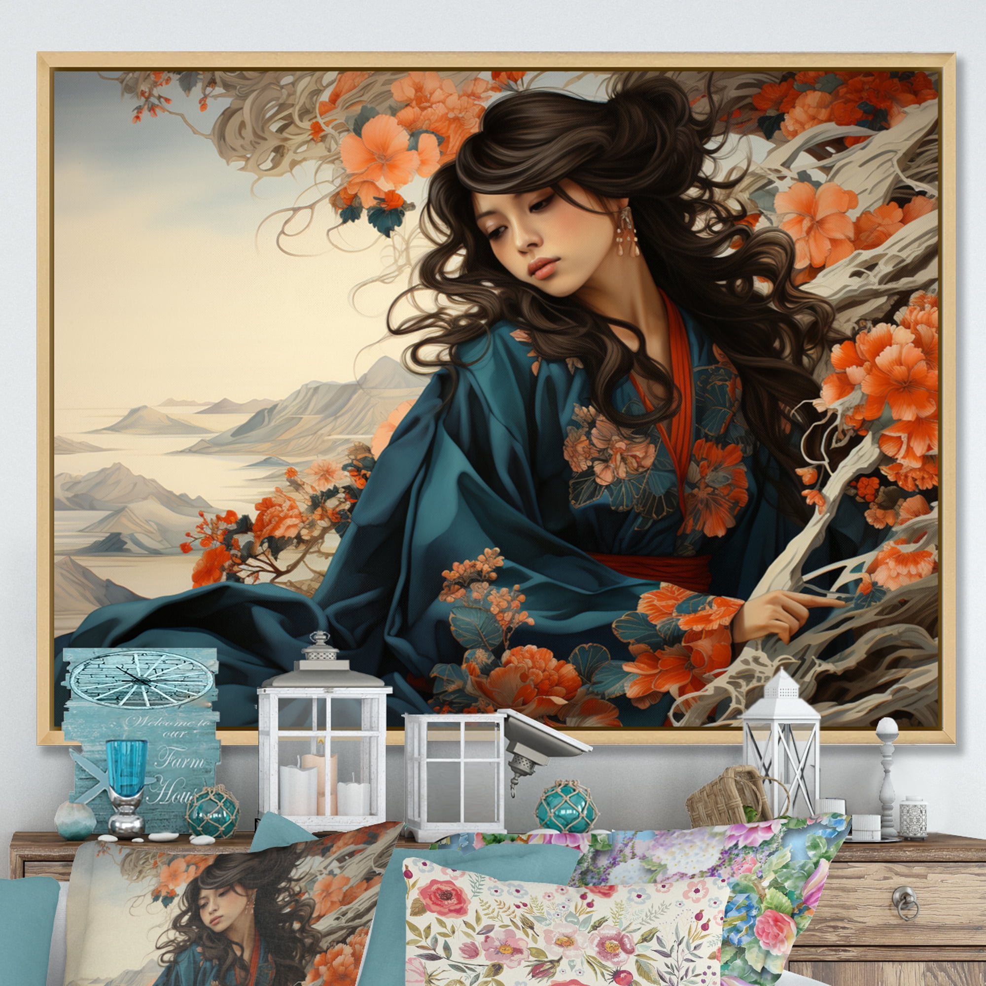 Designart "Ukiyoe Dreams Reverie of a Woman in Japon Art V" Japanese ...
