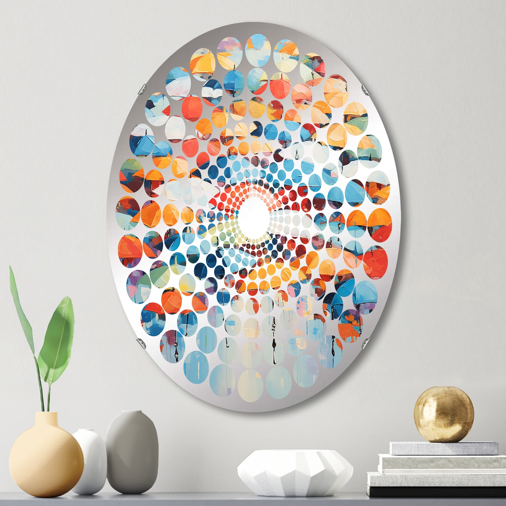 Designart "Umbrella Canopy in the Sky II" Sky Radial Dot Round Wall ...