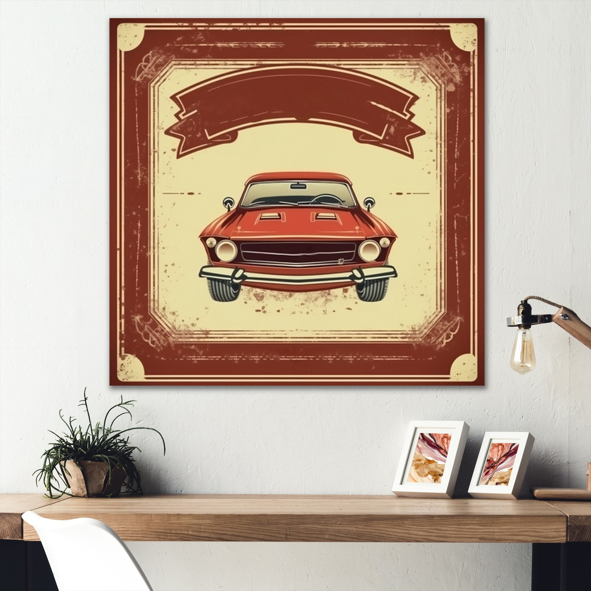 Designart "Unleashed Raw Power in Red and Beige" Cars American Muscle ...