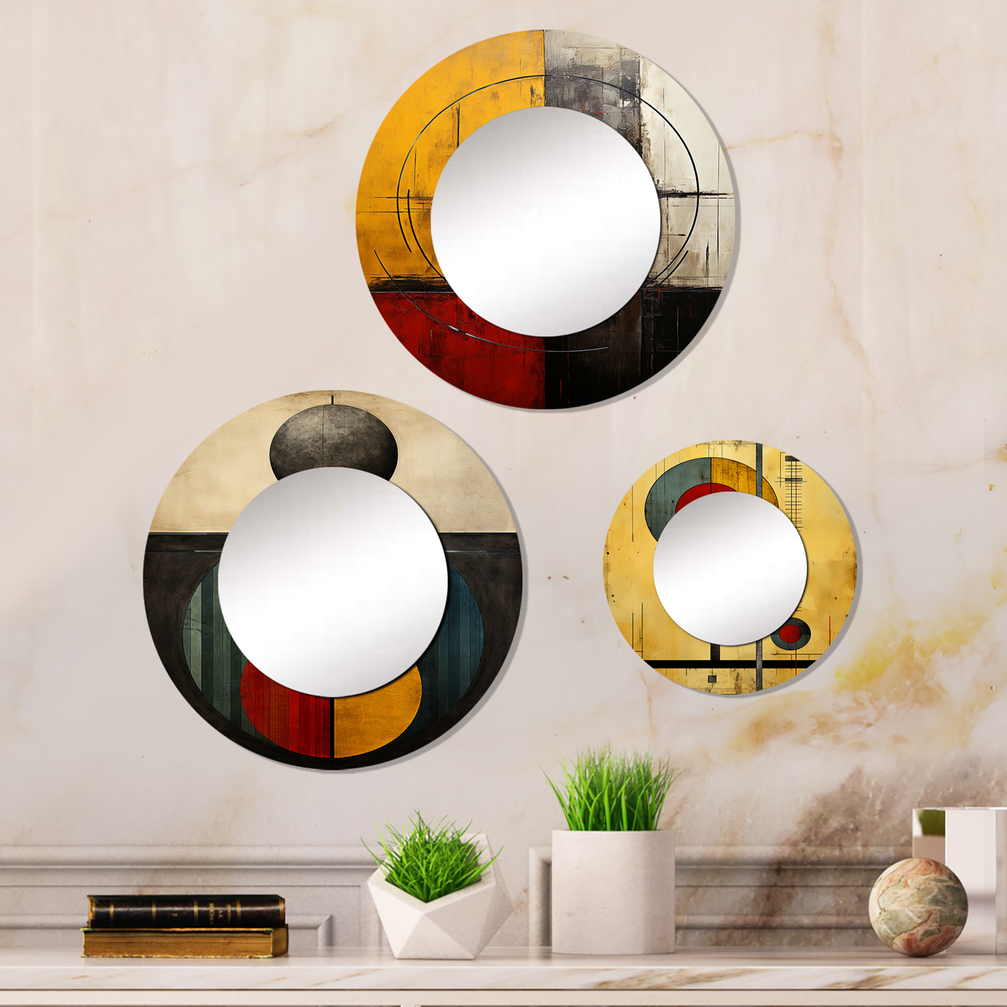 Designart "Unraveling the Mystery Retro Geometric Puzzle I" Modern ...