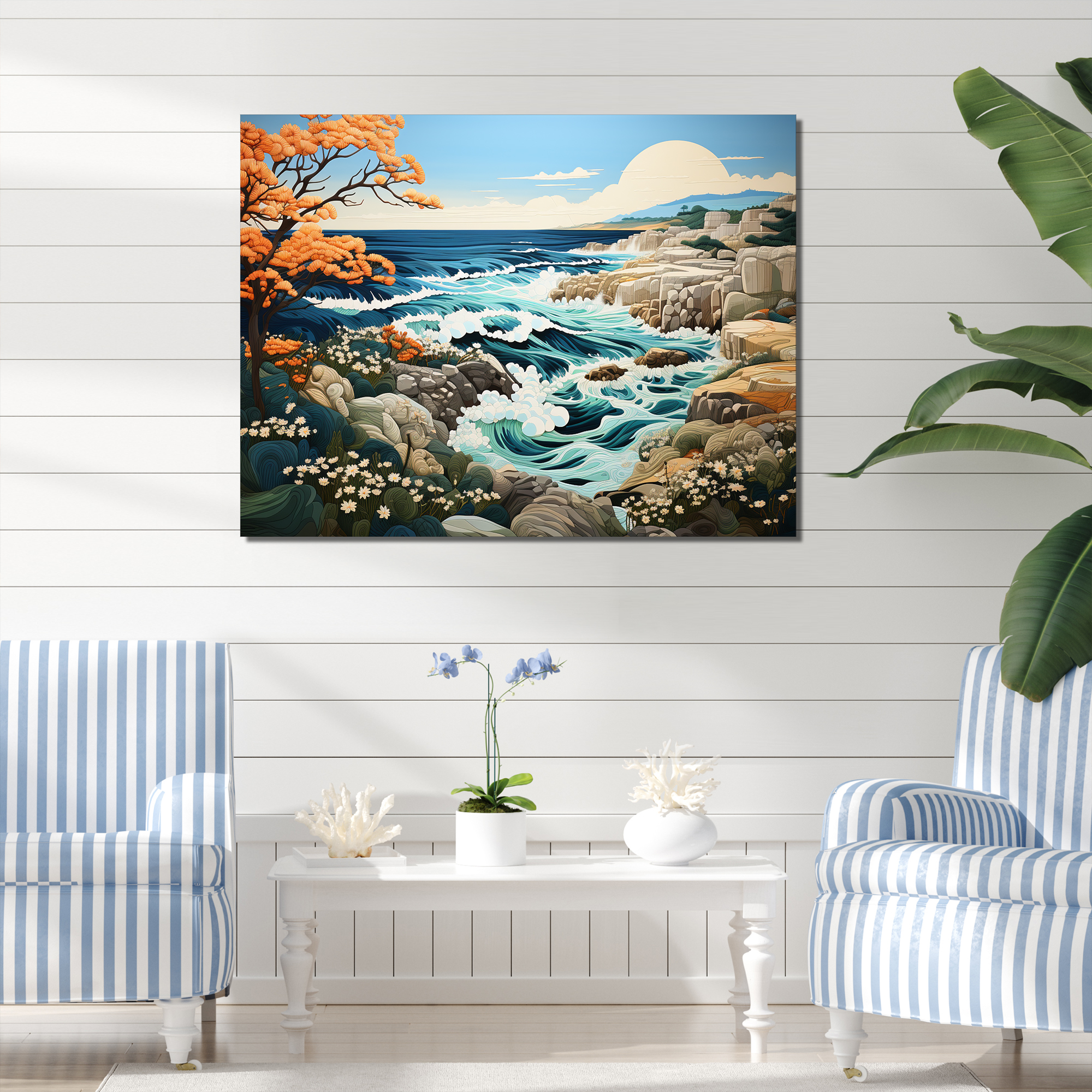 Designart "Untamed Beachscape Vistas III" Coastal Coral Under Water ...