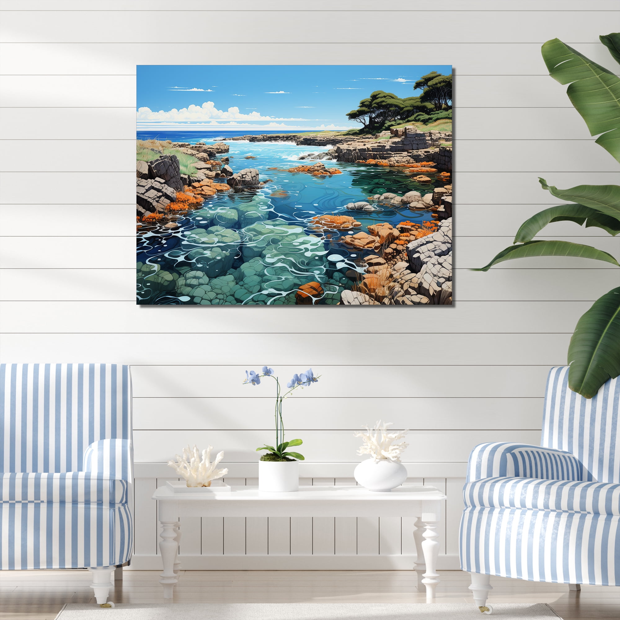 Designart "Untamed Beachscape Vistas V" Coastal Coral Under Water ...
