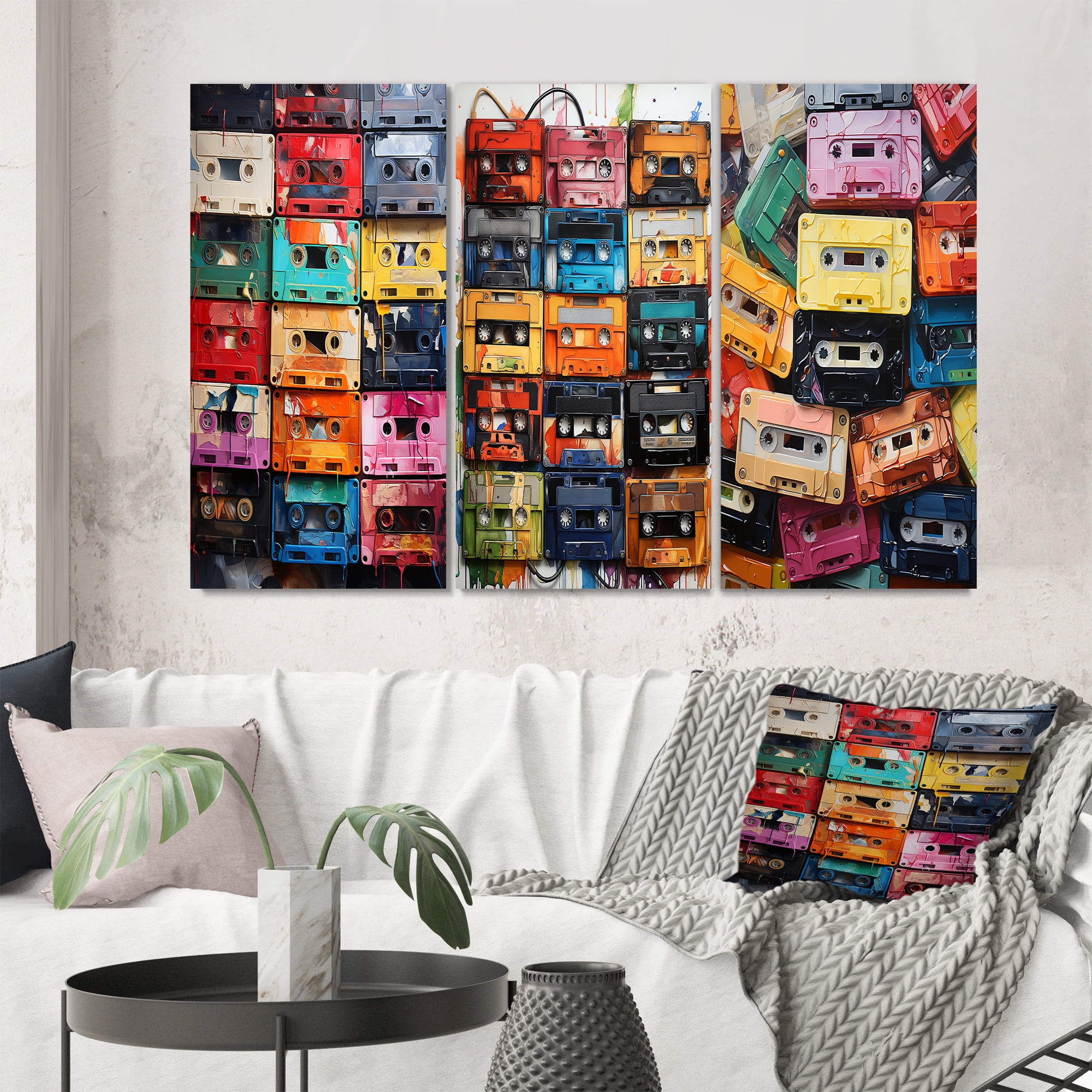 Designart "Unwound Secrets Cassette Tapes II" Entertainment Wall Art ...