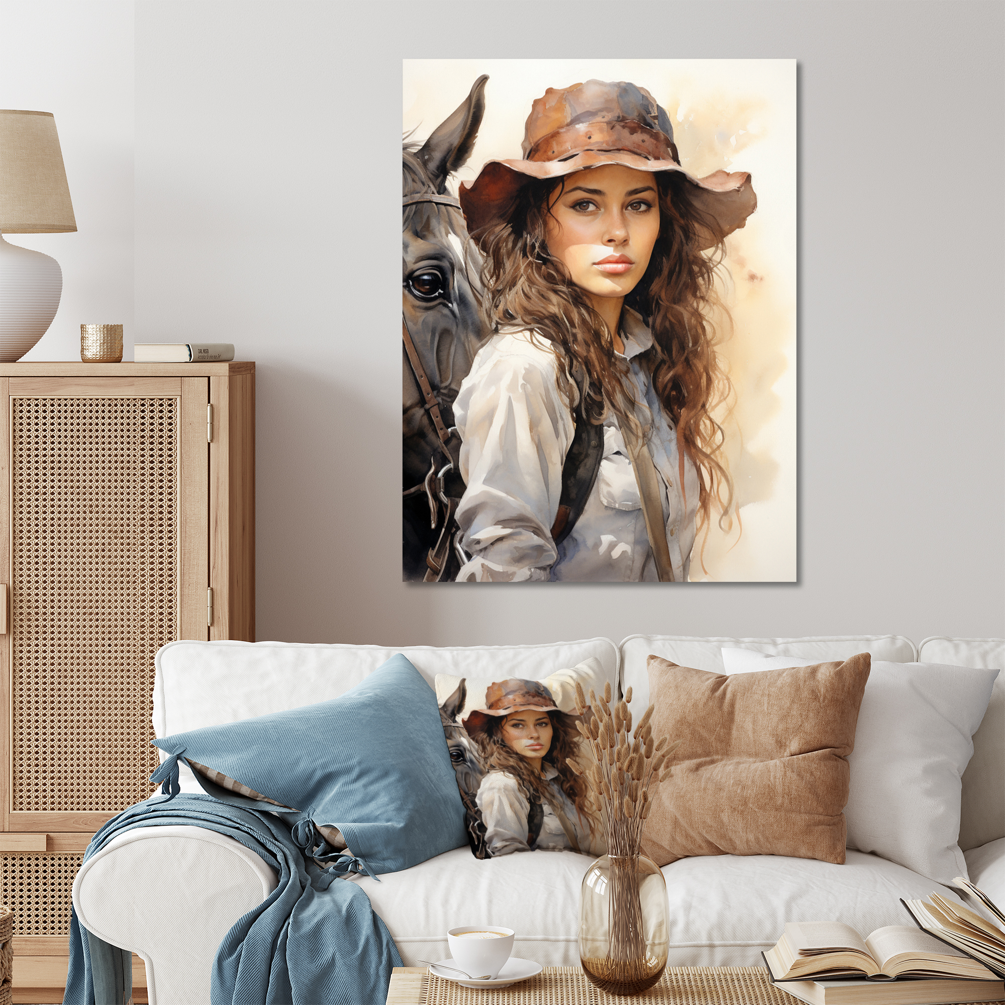 Designart "Up Cowgirl Cowgirl Saddle painting" Cowgirls Metal Wall Art ...