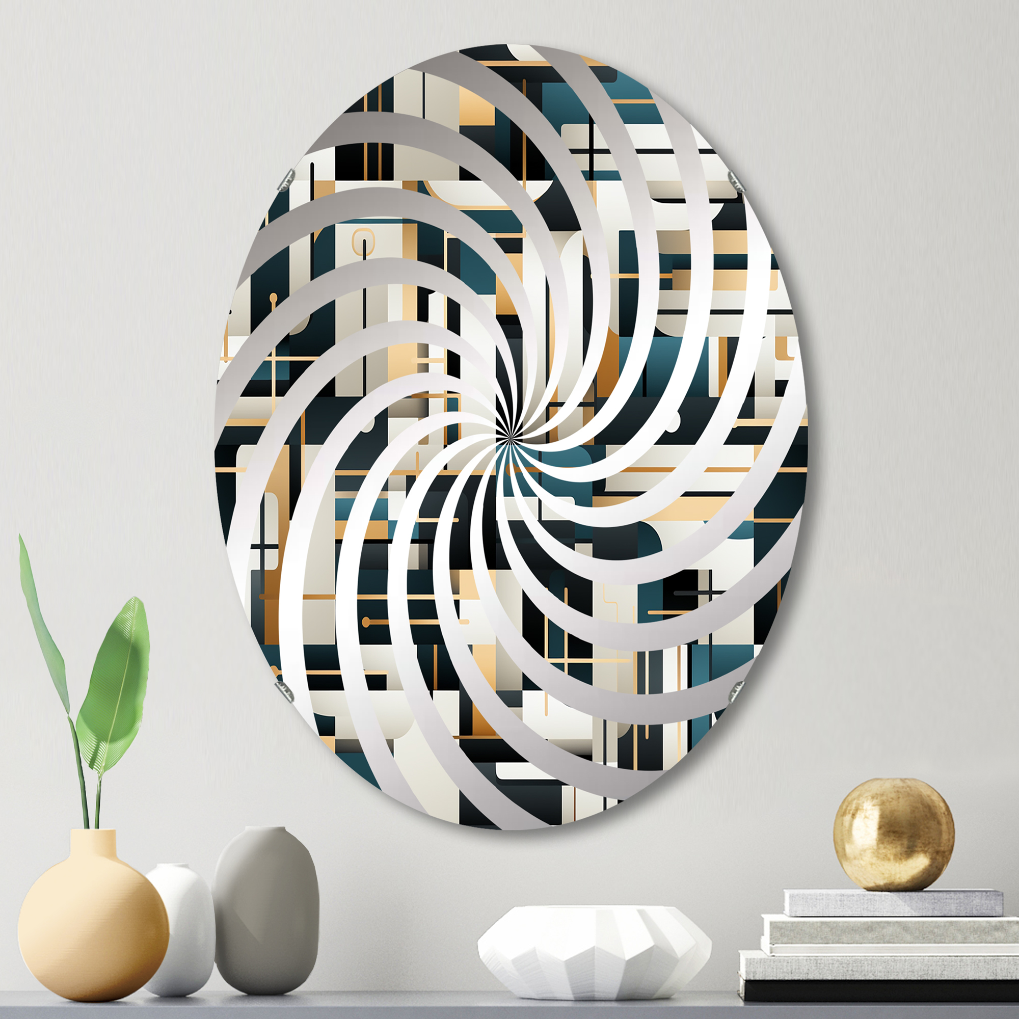 Designart "Urban Elegance in Neutral Geometrics II" Geometric Vortex ...