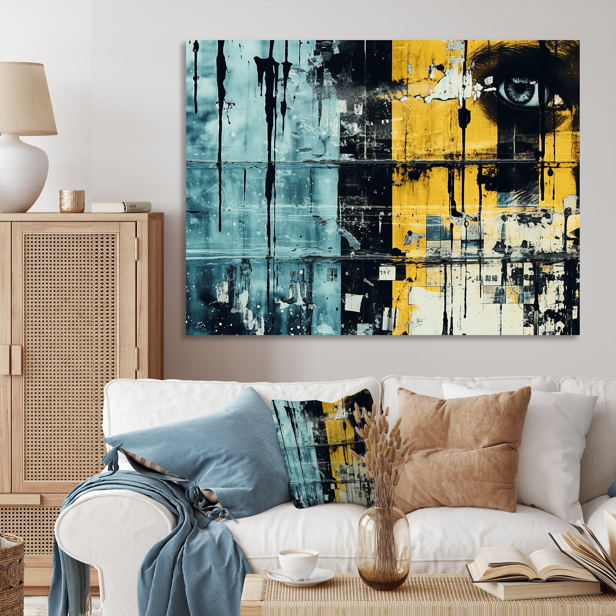 Designart "Urban Odyssey in Collages II" Oversized Abstract Wall Art ...