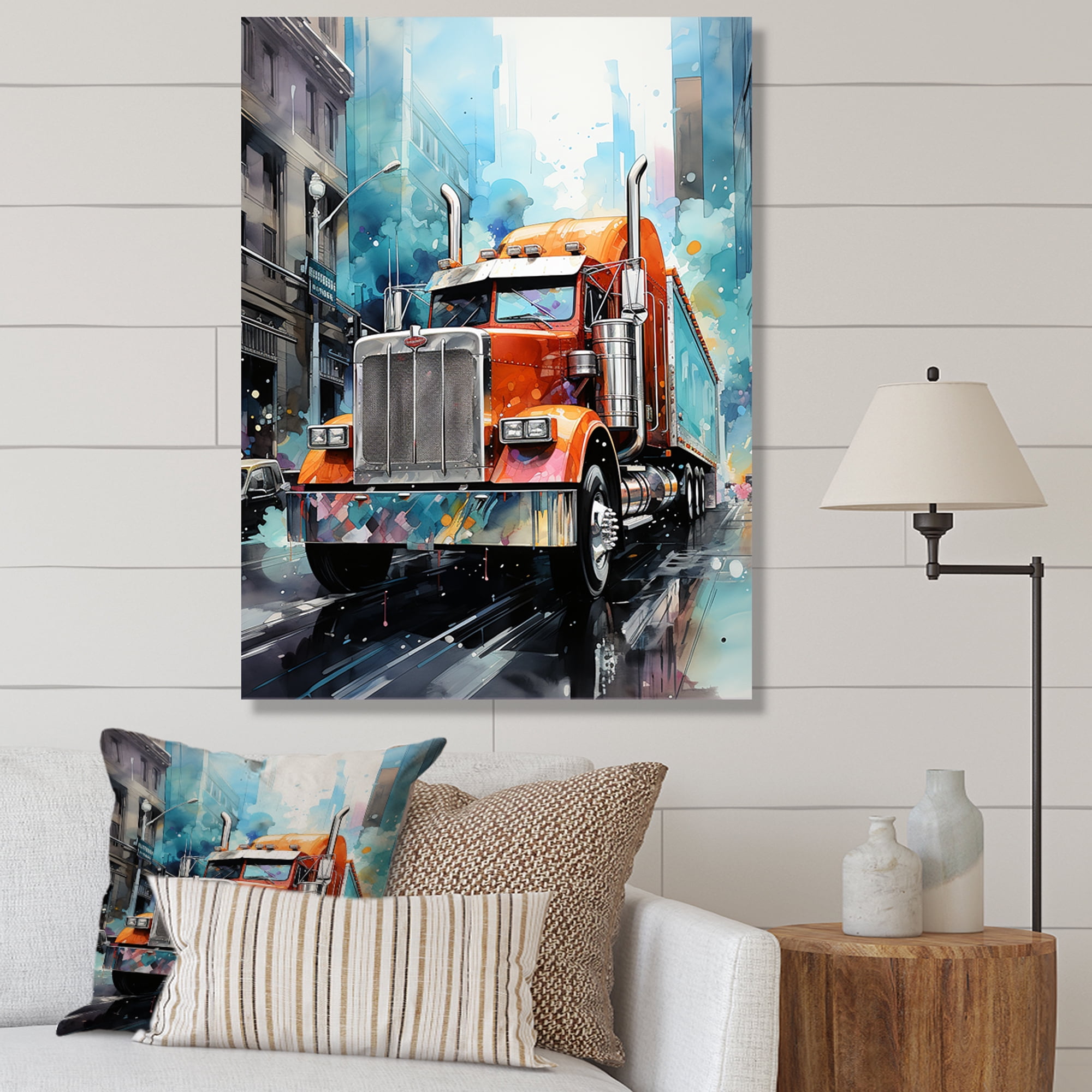 Designart "Urban Warrior of the Highways Semi Truck III" Truck Wall ...