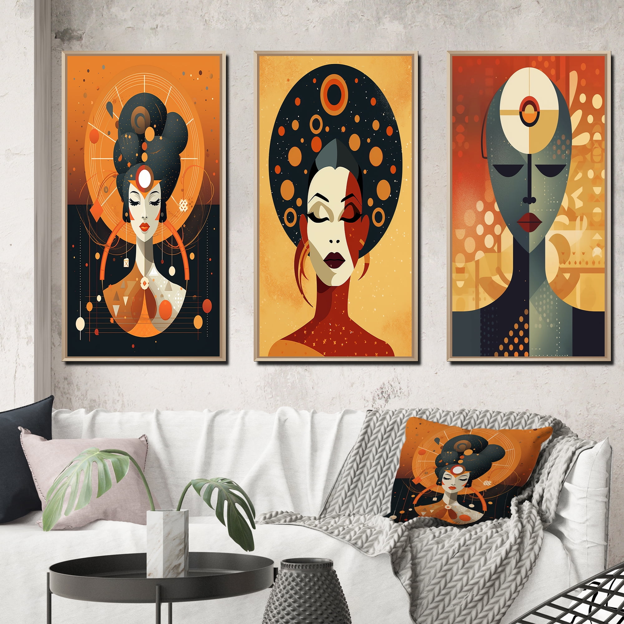 Designart "Urban Woman Contemporary Portrait III" Abstract Portraits ...