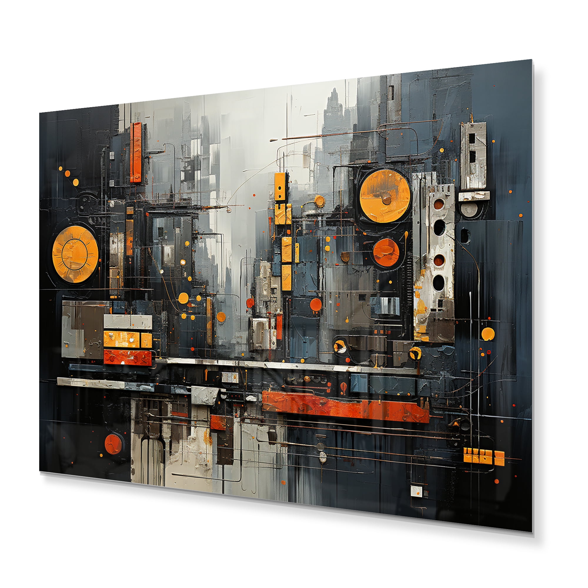 Designart "Urban flow" Abstract Collages Metal Art Print - Walmart.com