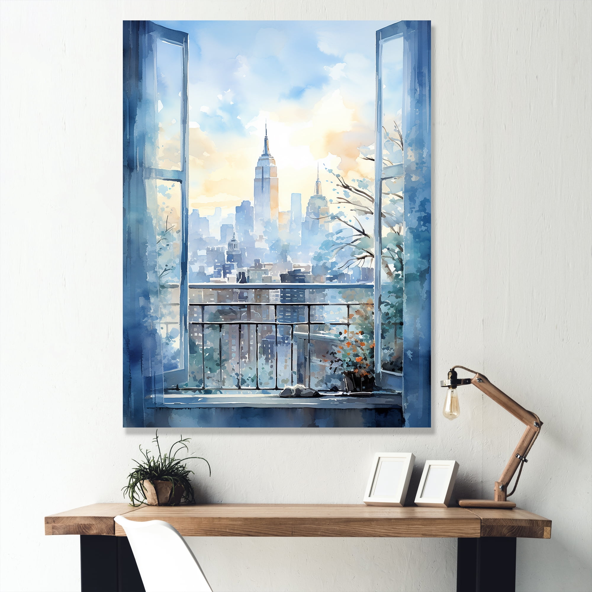 Designart "Urbanscape View of Vintage NYC from Window III" Cityscapes ...