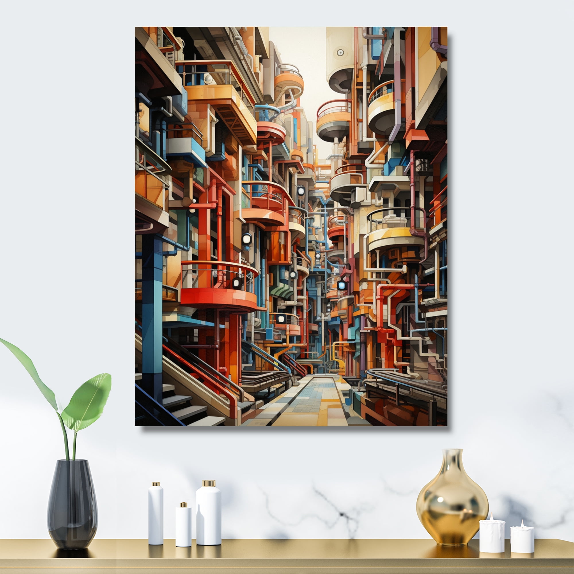 Designart "Utopia Imaginary Constructivism Industrial painting ...
