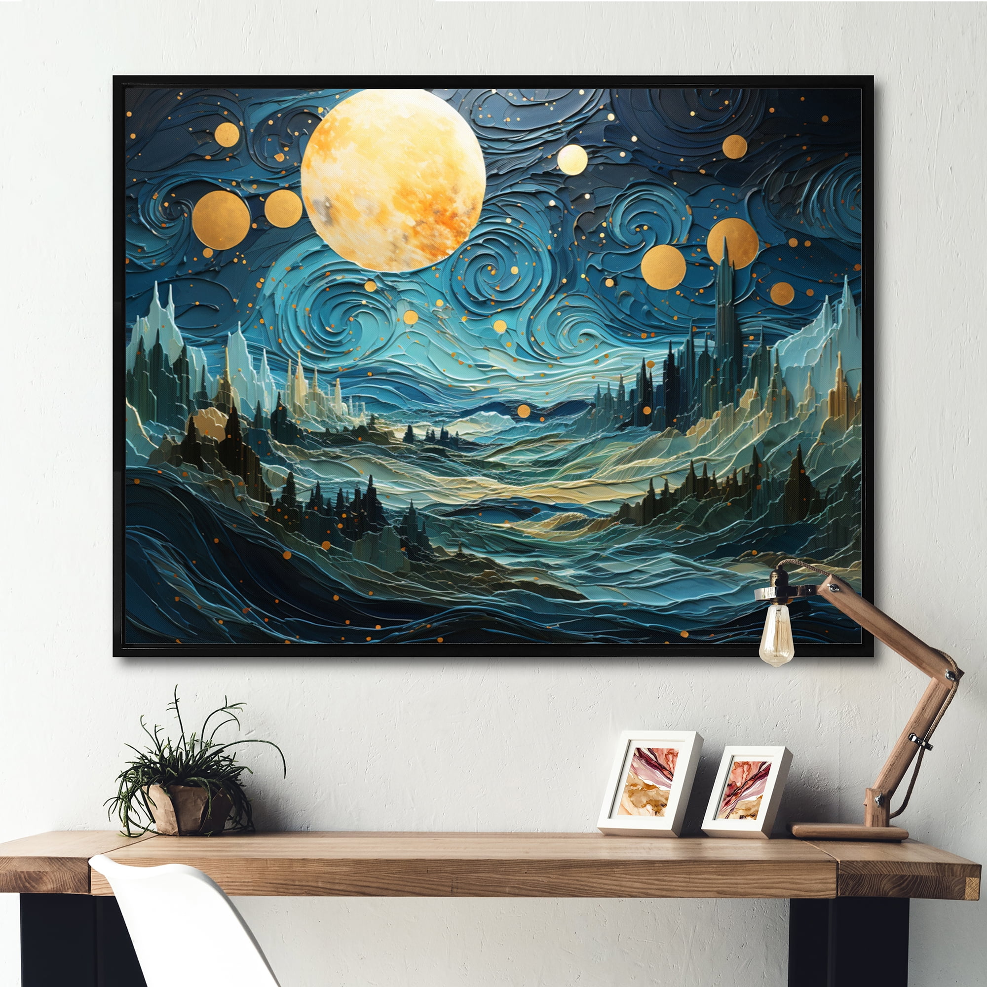 Designart "Utopian Worlds Pluto and Uranus Planets I" Pluto Floater ...