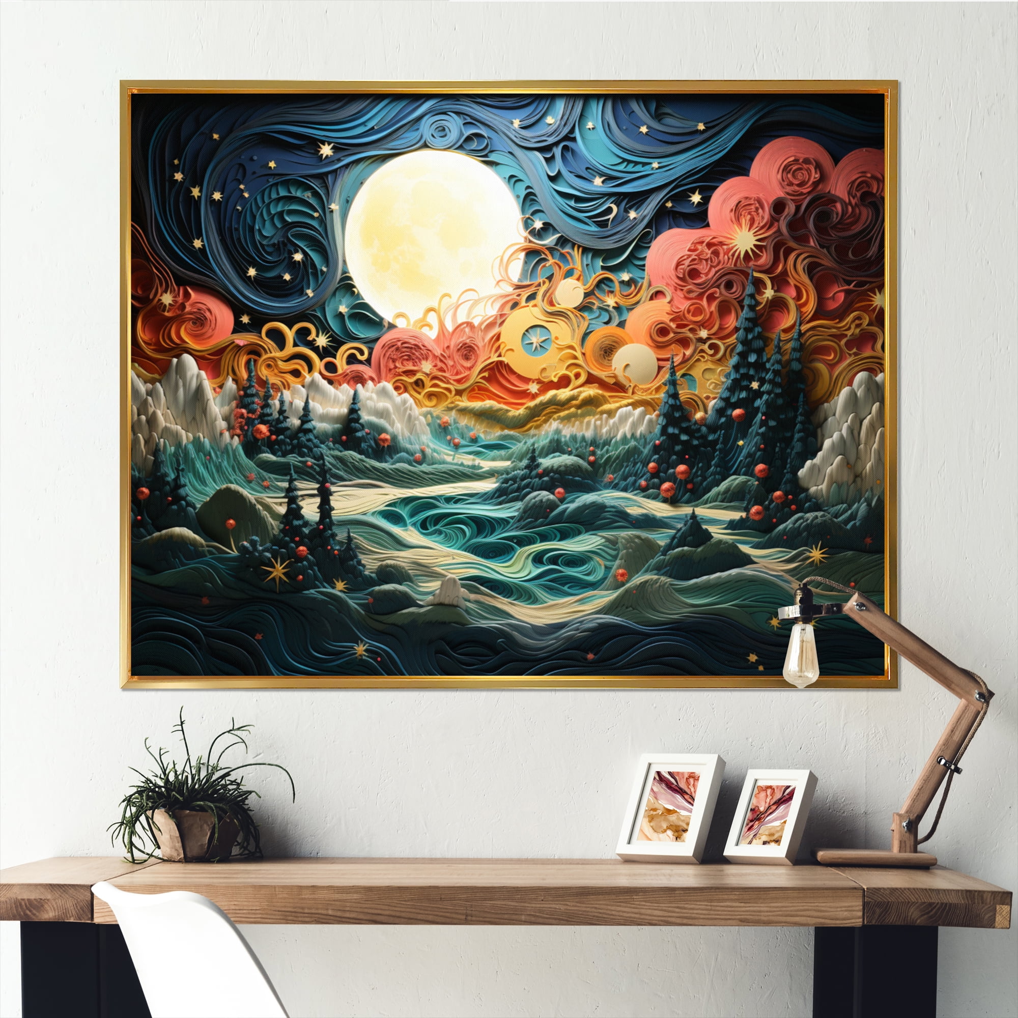 Designart "Utopian Worlds Pluto and Uranus Planets II" Pluto Floater ...