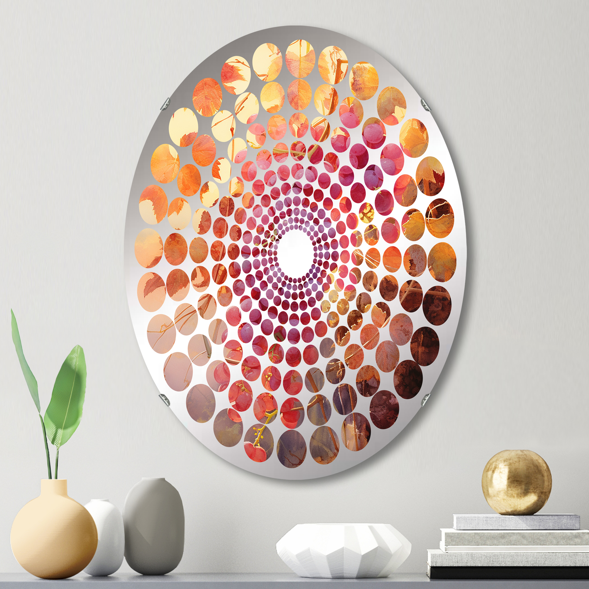 Designart "Veiled Vineyard" Wine Radial Dot Round Wall Mirror - Food ...