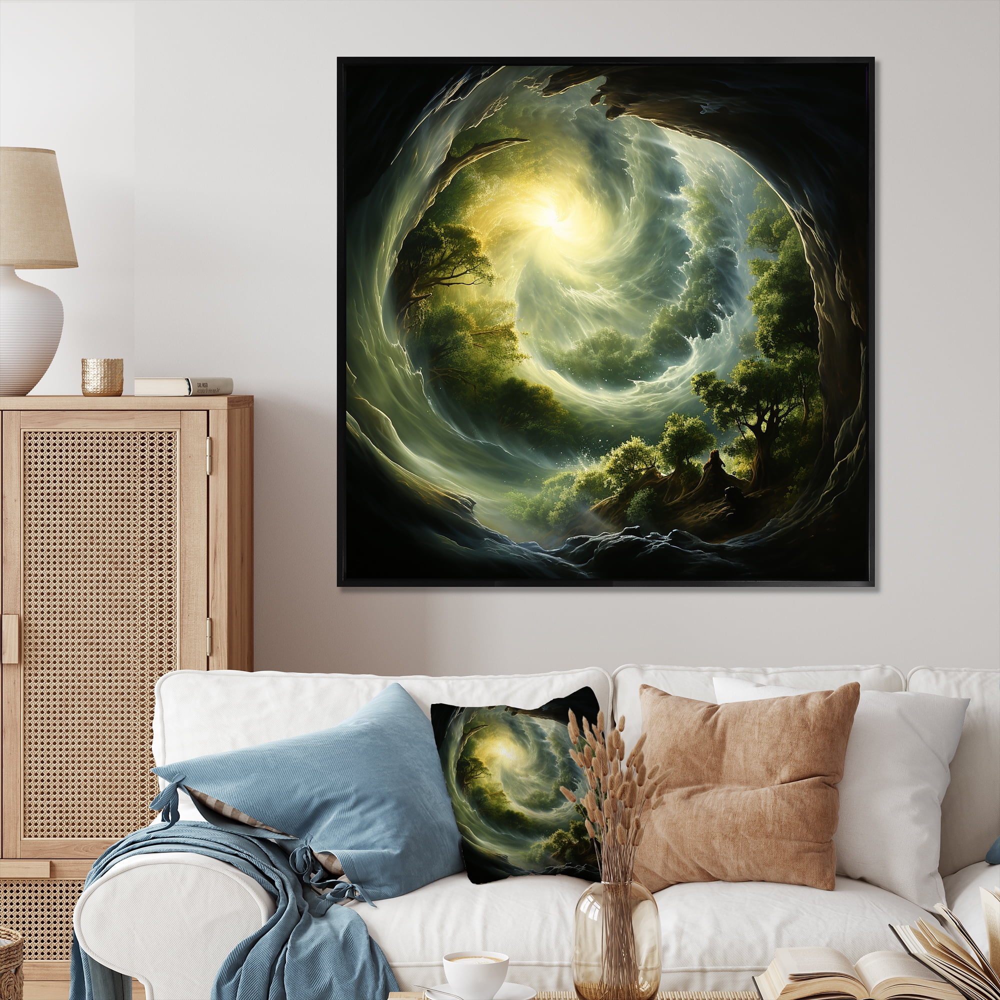 Designart "Verdant and Ebony Abstract Spiral Grove forest" Abstract ...