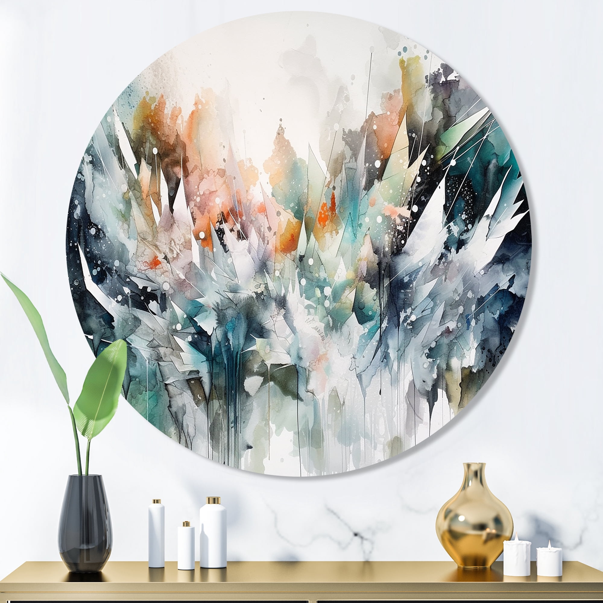 Designart "Vibrant Eruption A Burst of Colors IV" Modern Geometric ...