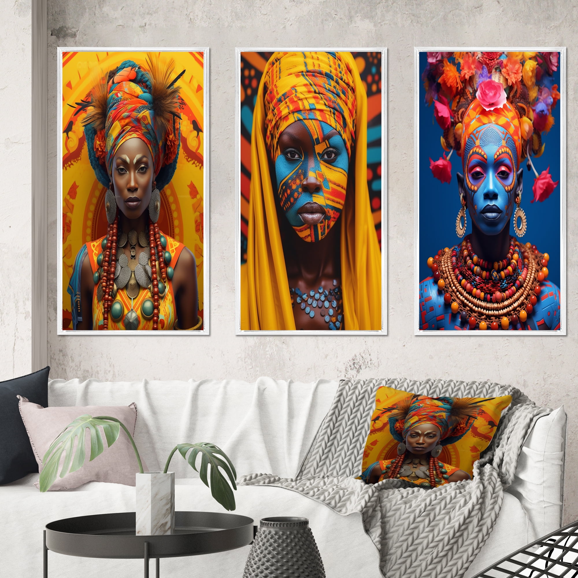 Designart "Vibrant Festivities Traditional African Portraits II" Boho ...