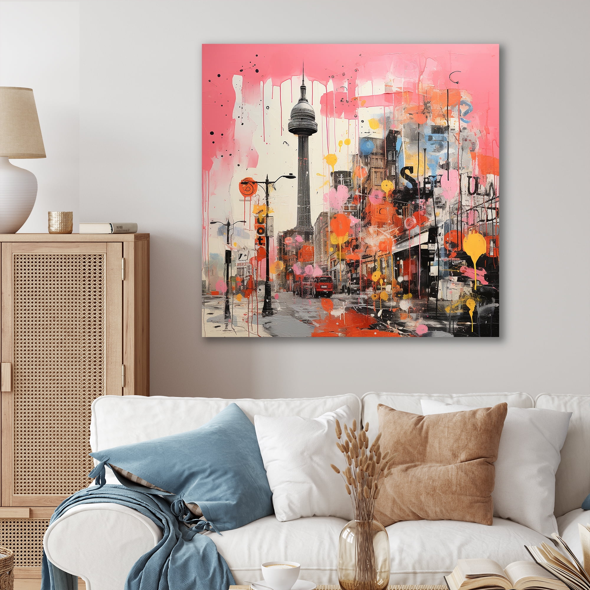 Designart "Vibrant Pink Berlin Cityscape I" Cityscapes Wall Art ...