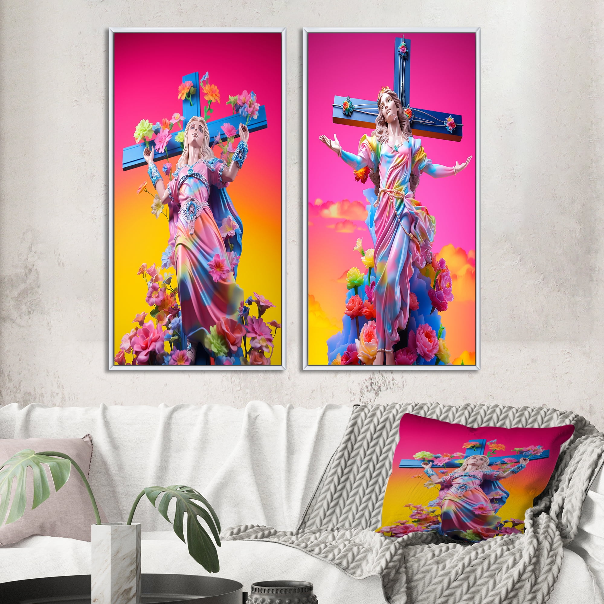 Designart "Vibrant Rainbow Barbie Jesus Symbol of Joy II" Christianism ...