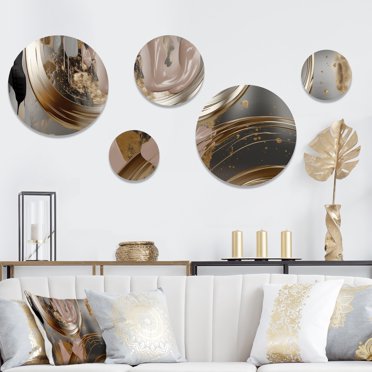 Dark Bronze Finish Mirrored Metal Wall Plaque Set - Walmart.com