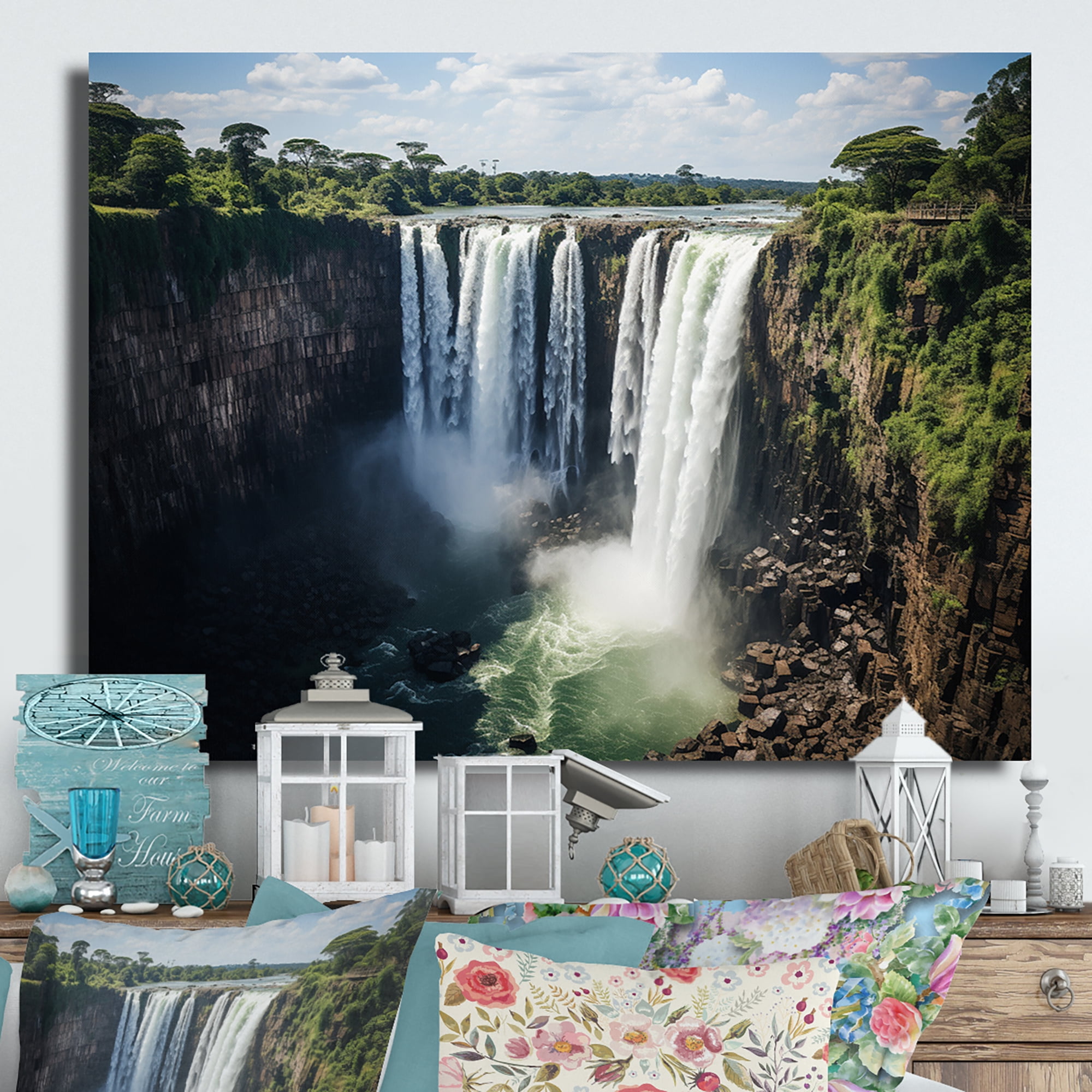 Designart "Victoria Falls, Zimbabwe An African Wonder" Landscapes Metal ...