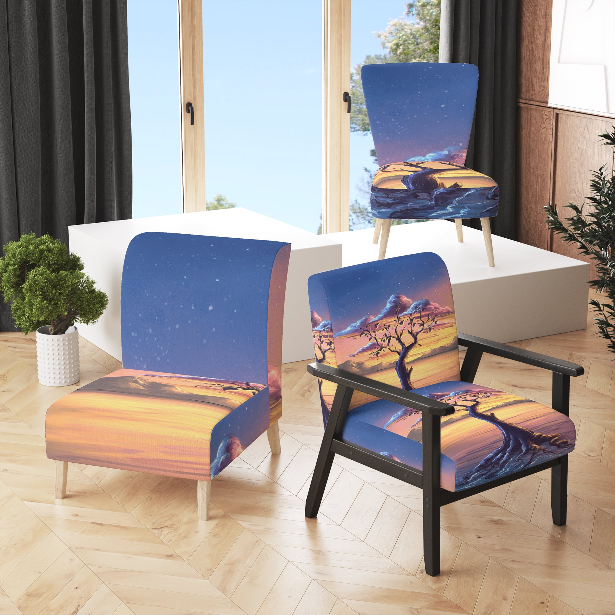 Designart "Video Game Fantasy Tree Scenery" Upholstered Traditional ...