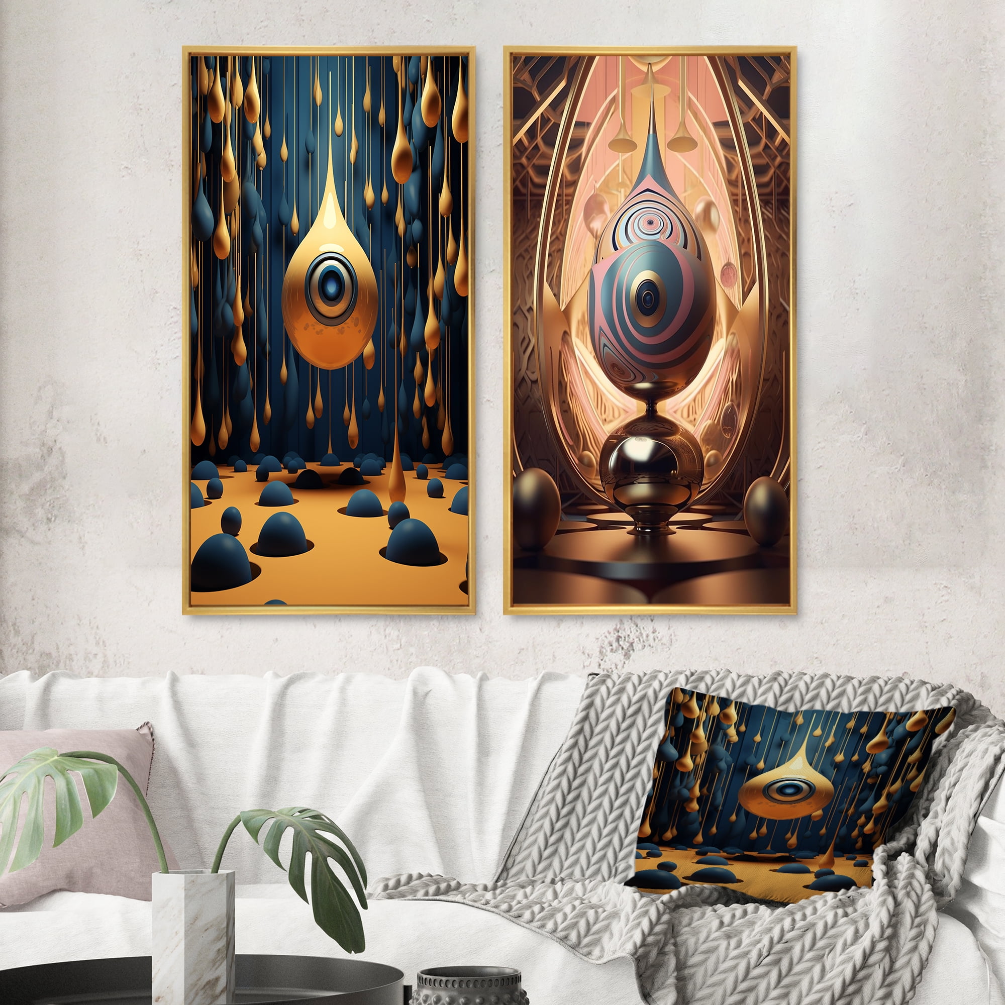 Designart "View Of The Era Retro Futuristic Simplicity IV" Abstract ...
