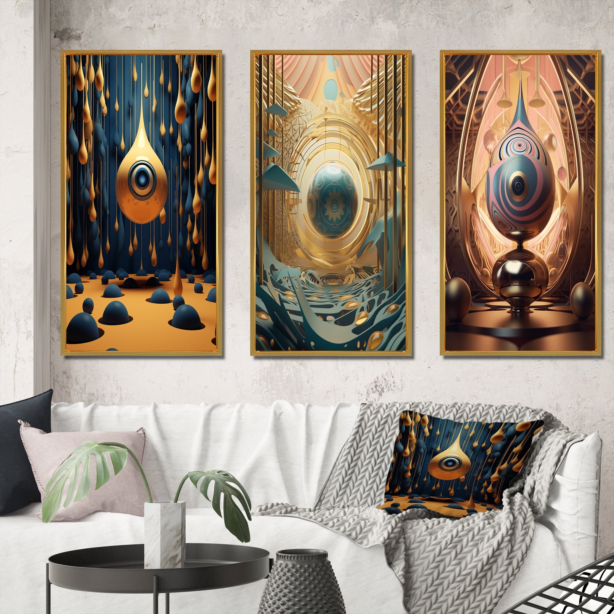 Designart "View Of The Era Retro Futuristic Simplicity IV" Abstract ...