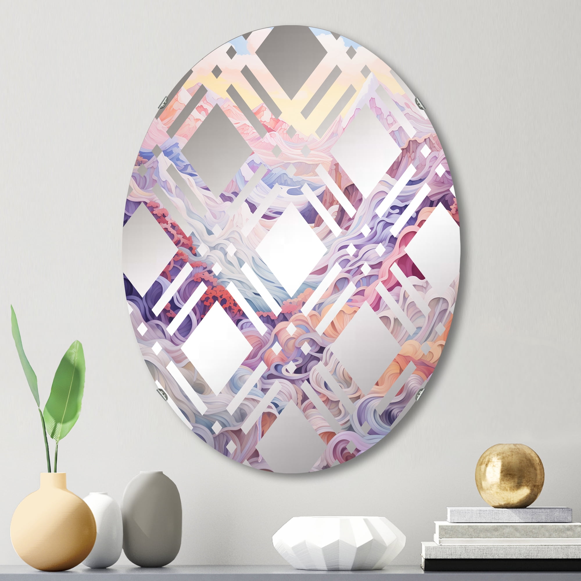 Designart "Views of the Majestic Mountains I" Landscape Mountains Plaid ...