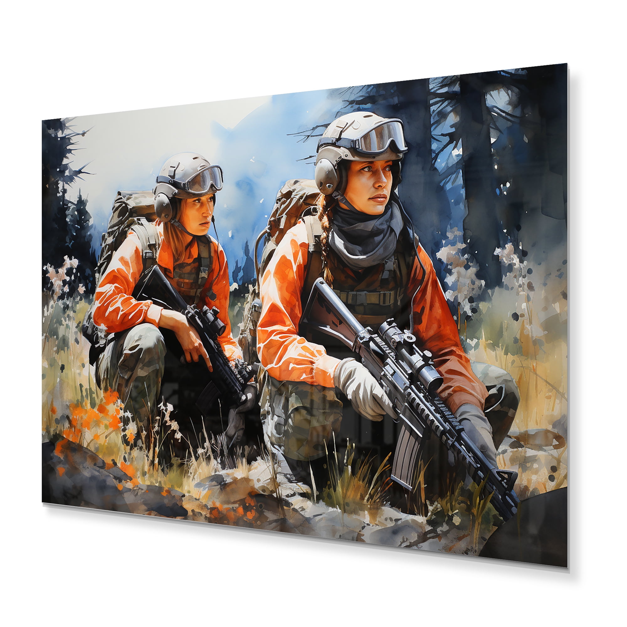 Designart "Vigilant Army Gaze I" Army Metal Art Living Room - Walmart.com