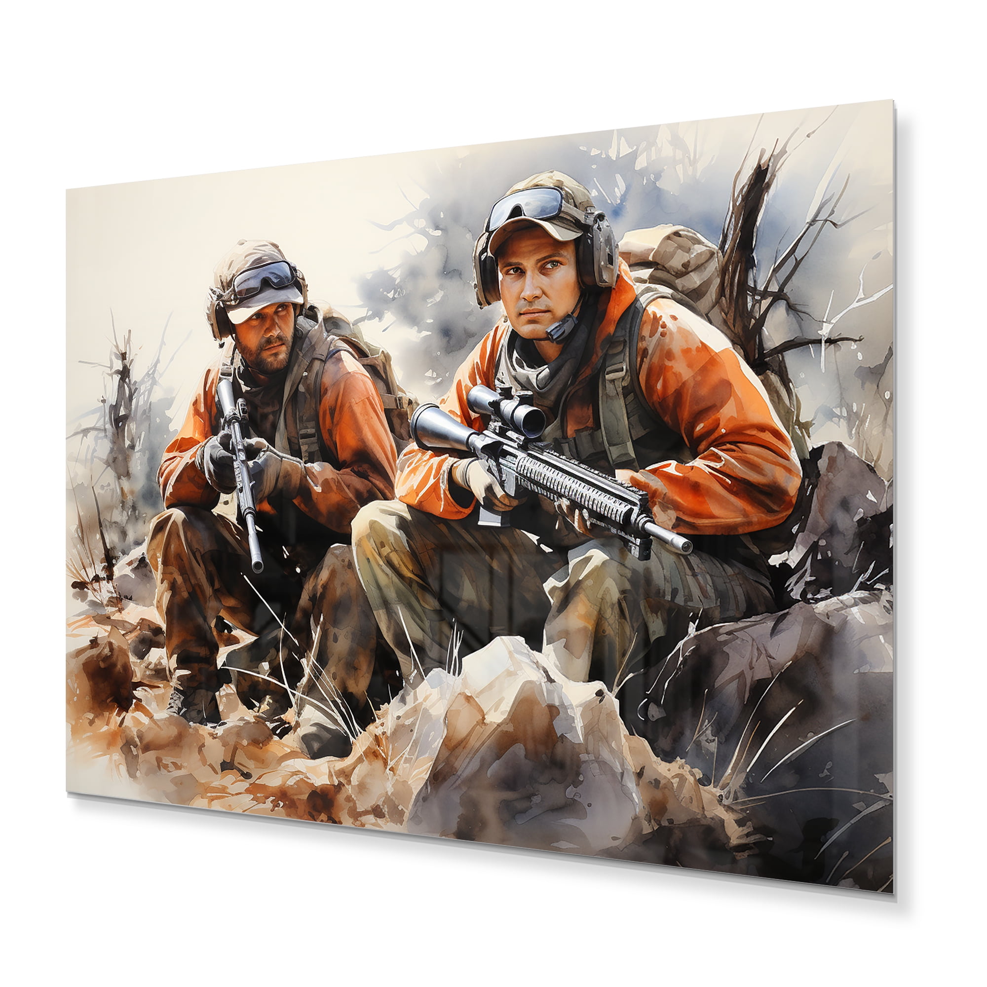 Designart "Vigilant Army Gaze II" Army Metal Wall Decor - Walmart.com