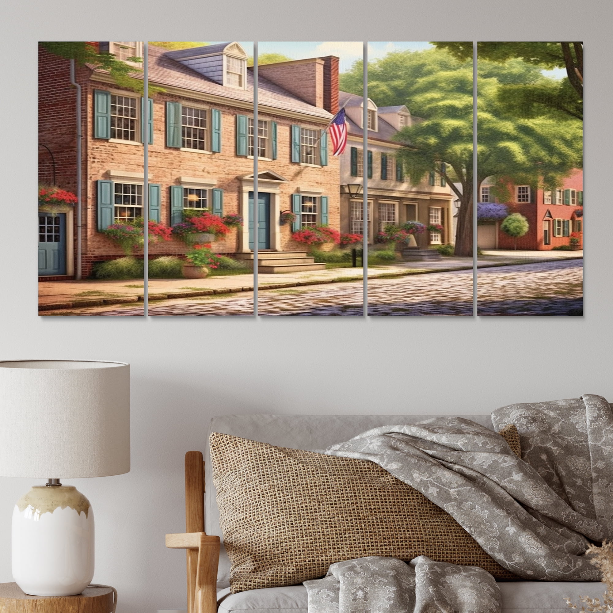 Designart "Village Life in 1950s Delaware I" Delaware Metal Wall Decor ...