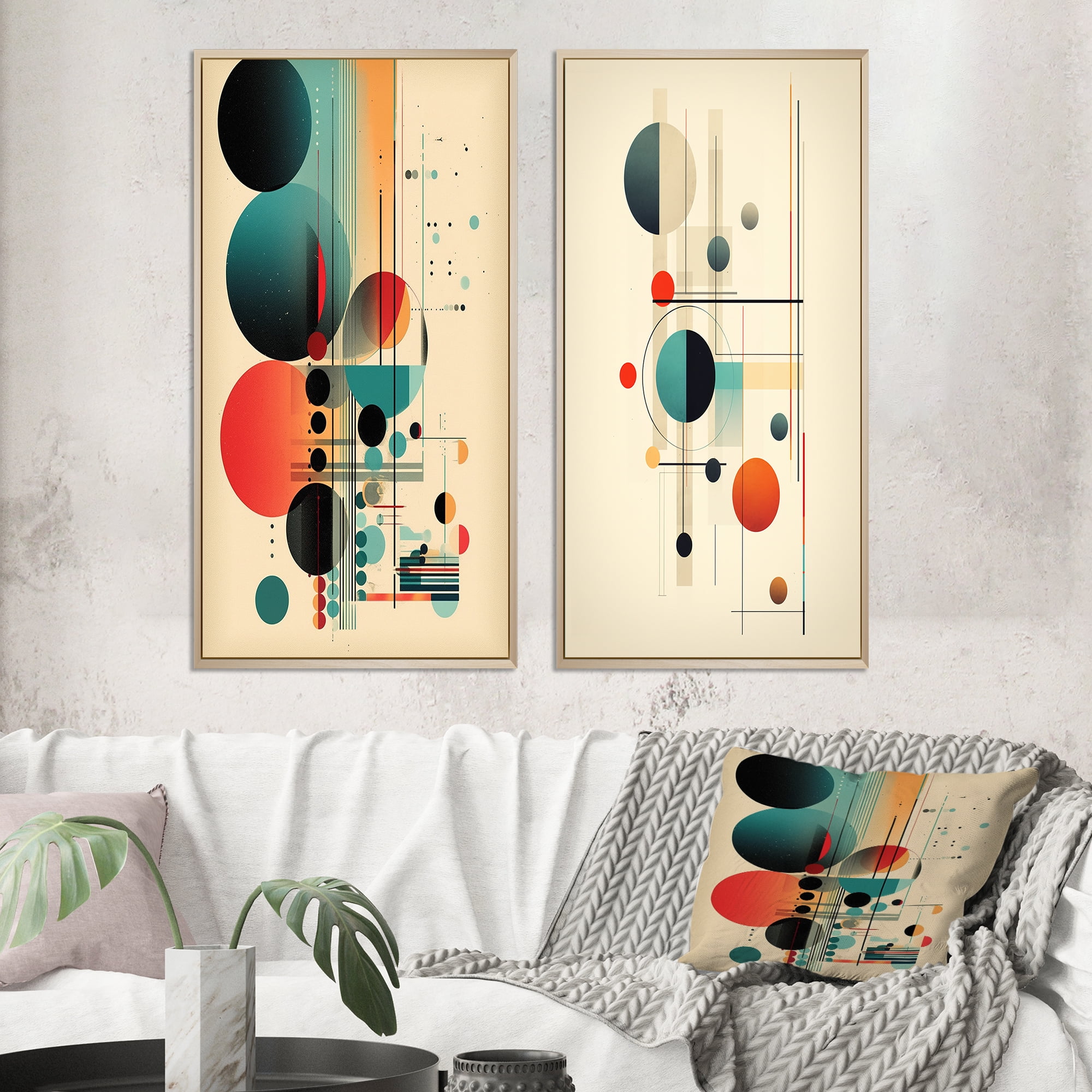 Designart "Vintage Abstract Desire in Knowing IV" Modern Geometric ...