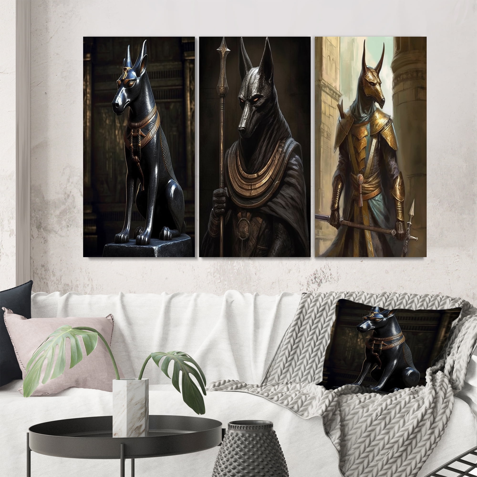 Designart "Vintage Anubis Ancient Egyptian Jackal God III" Egyptian ...