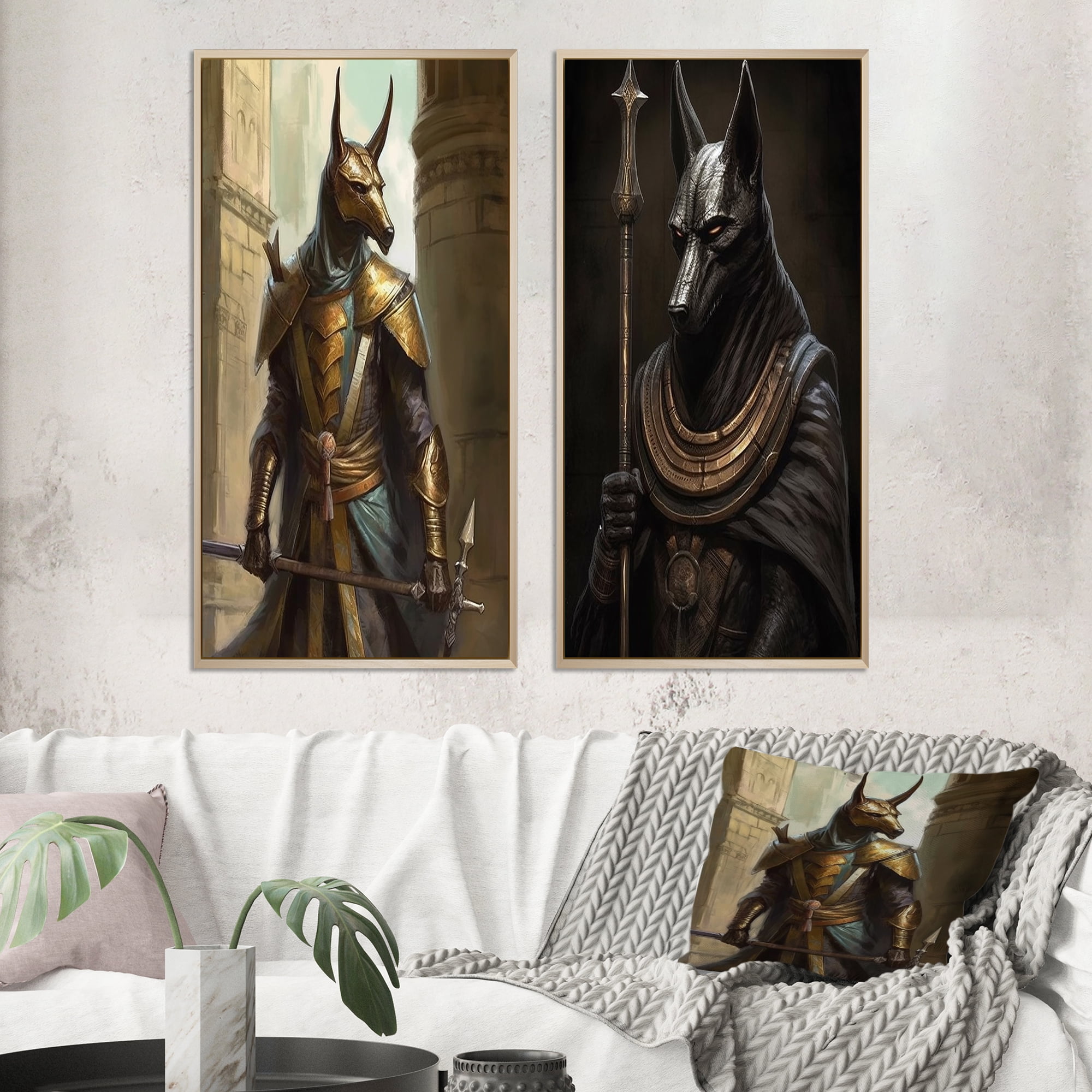 Designart "Vintage Anubis Revered Egyptian Deity II" Egyptian Woman ...