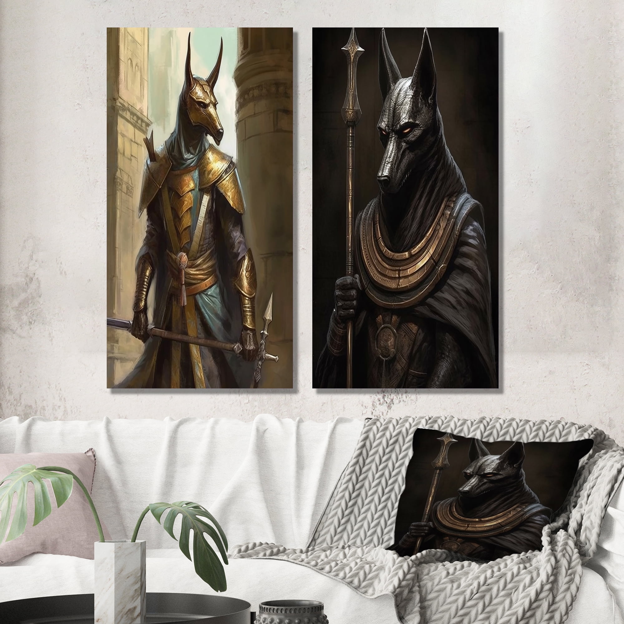 Designart "Vintage Anubis Revered Egyptian Deity II" Egyptian Woman ...