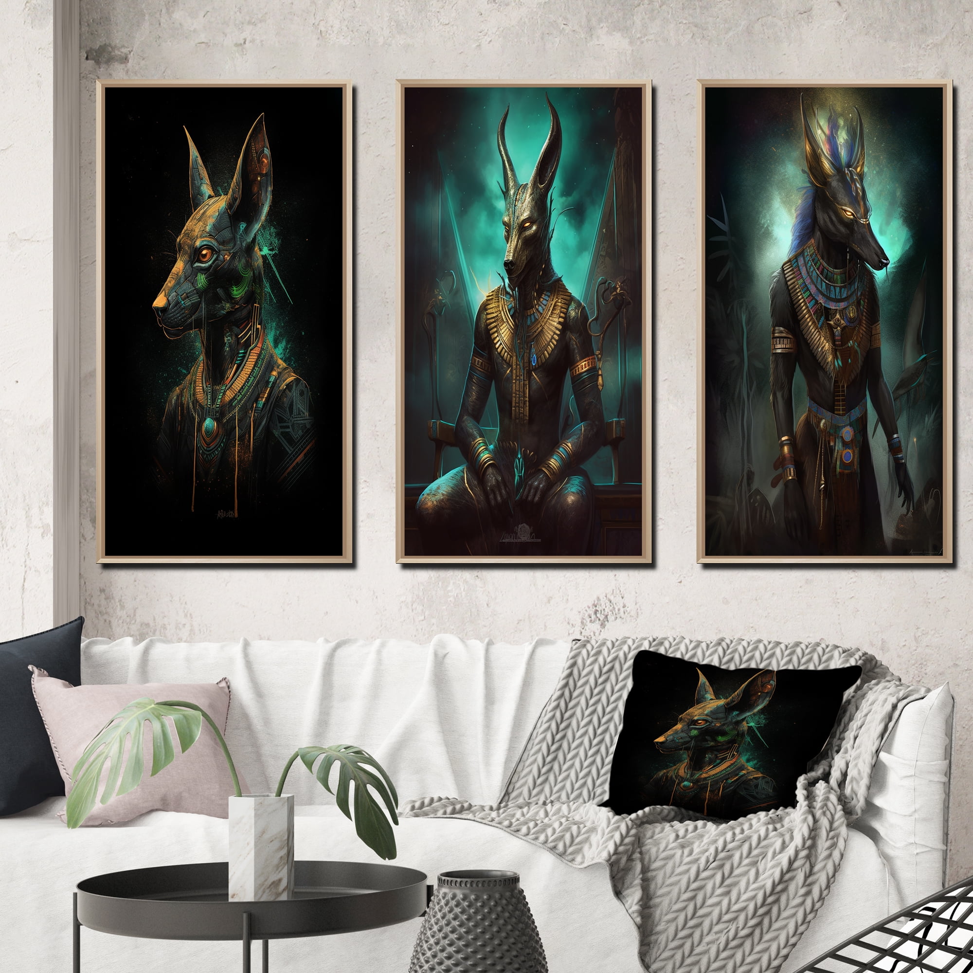 Designart "Vintage Anubis Revered Egyptian Deity VIII" Egyptian Woman ...