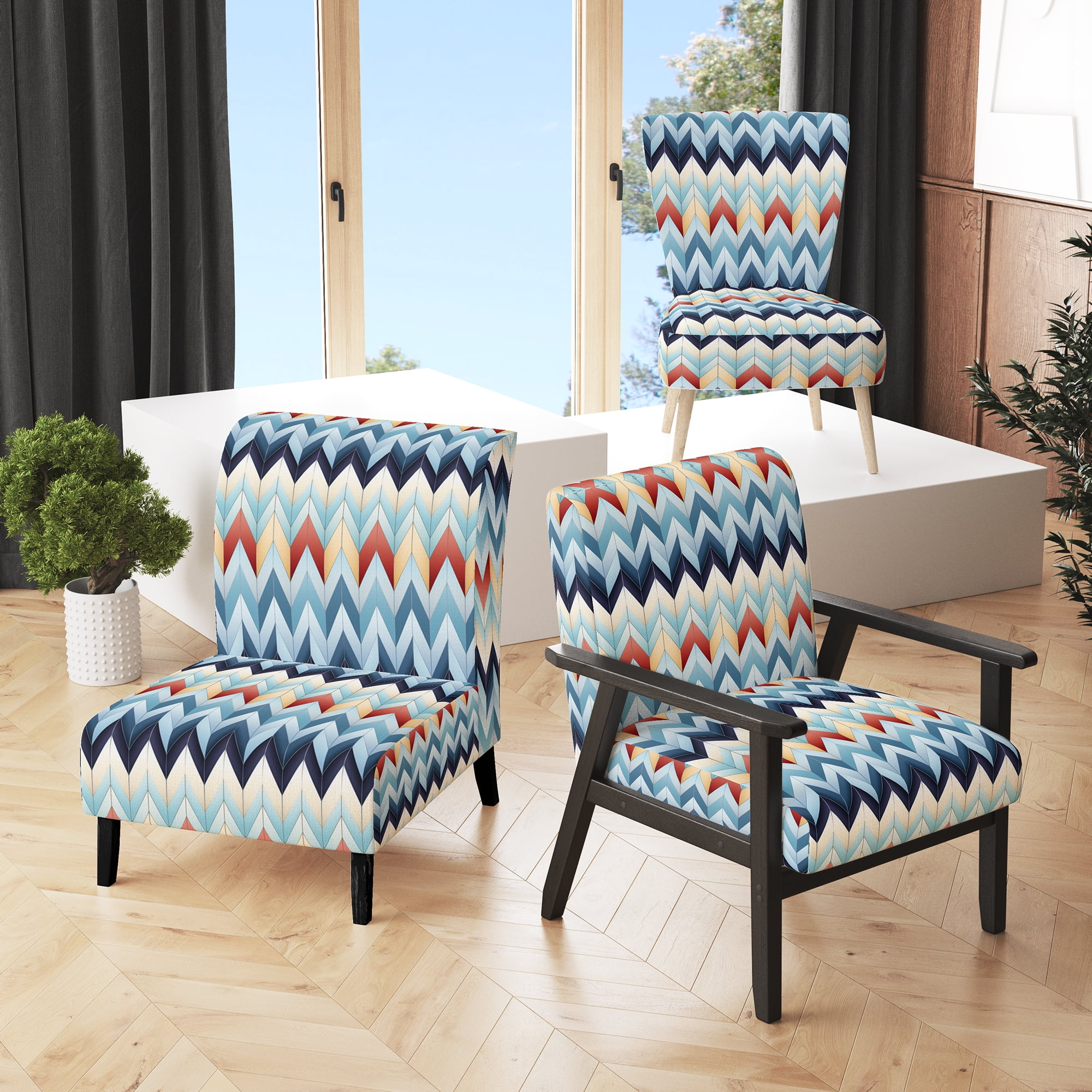 Designart "Vintage Boho Emerald Charm" Upholstered Modern Accent Chair ...