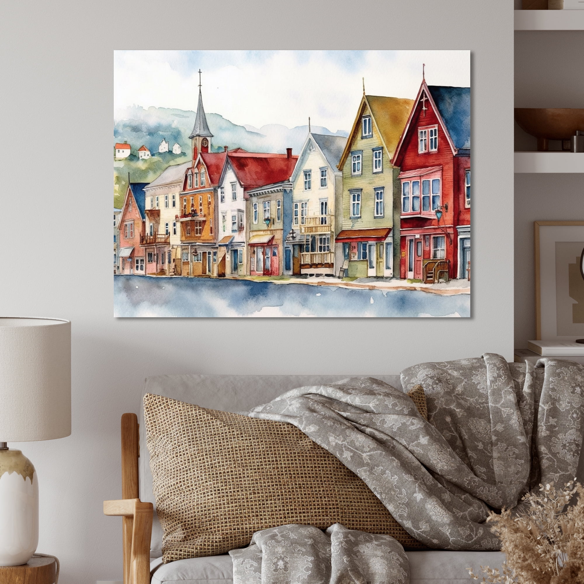Designart "Vintage Coastal Scene in Newfoundland II" Canadian Metal Art ...