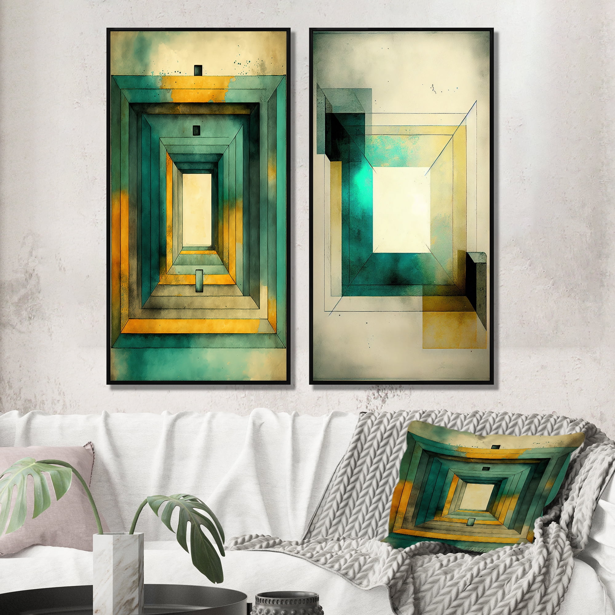 Designart "Vintage Geometry - A Sacred Palette I" Modern Geometric ...