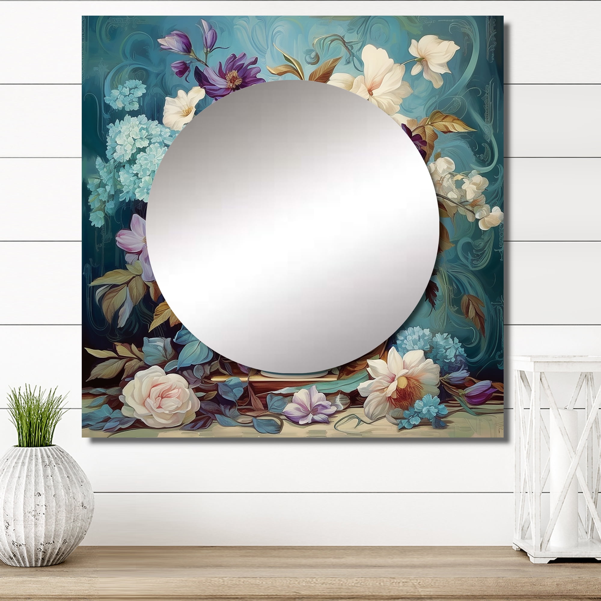 Designart "Vintage Montage Flourishing Meadow Blooms II" Wildflowers ...