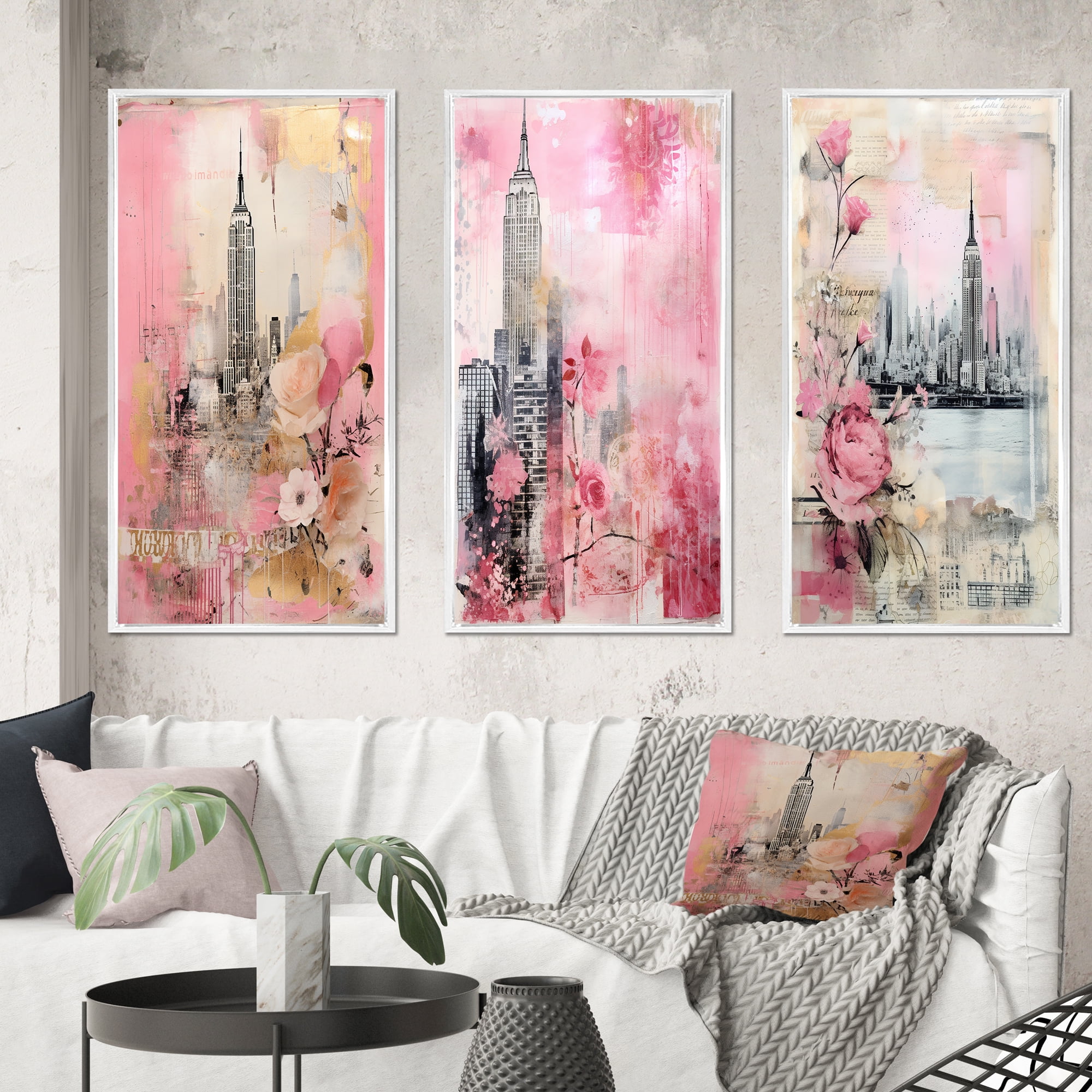 Designart "Vintage New York with Empire State Building VI" City New ...