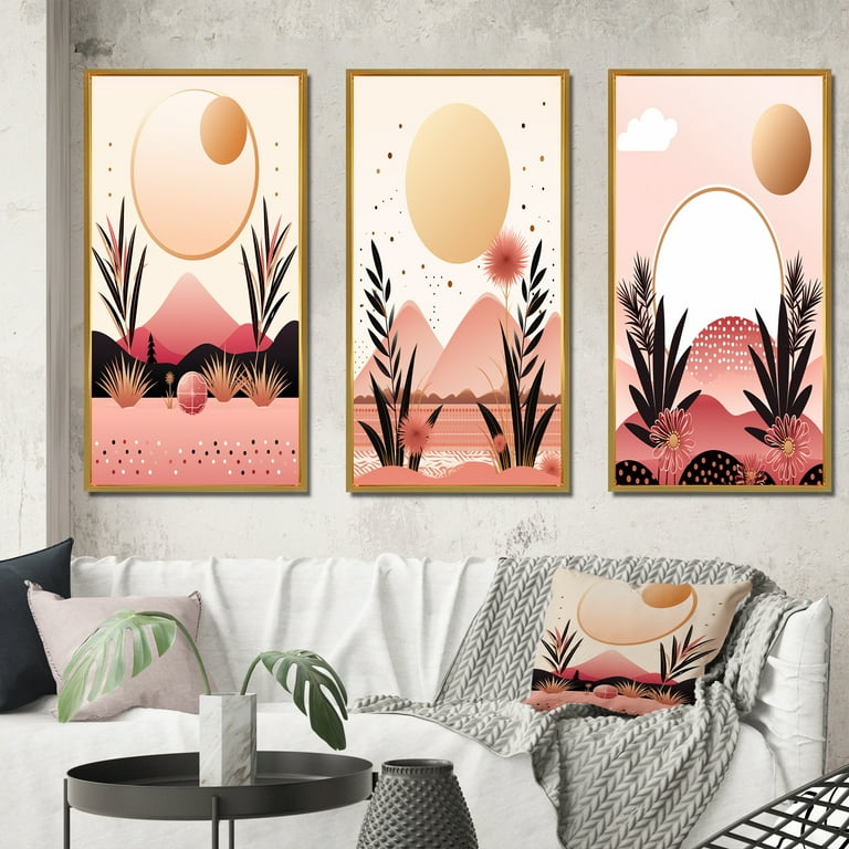 pink frames for wall